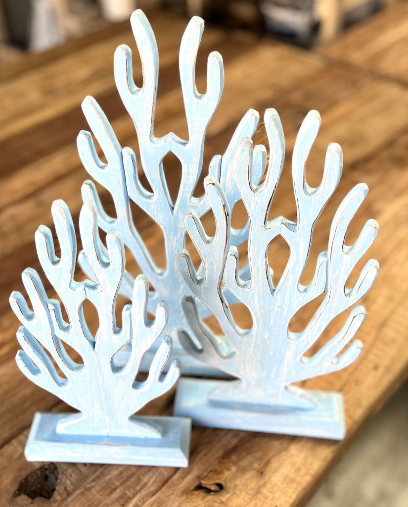 Set 3 timber coral on stand – Bali Beach Beyond