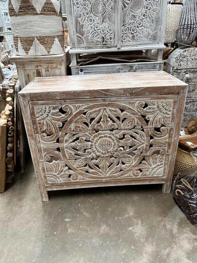 Handcarved timber chest drawers – Bali Beach Beyond