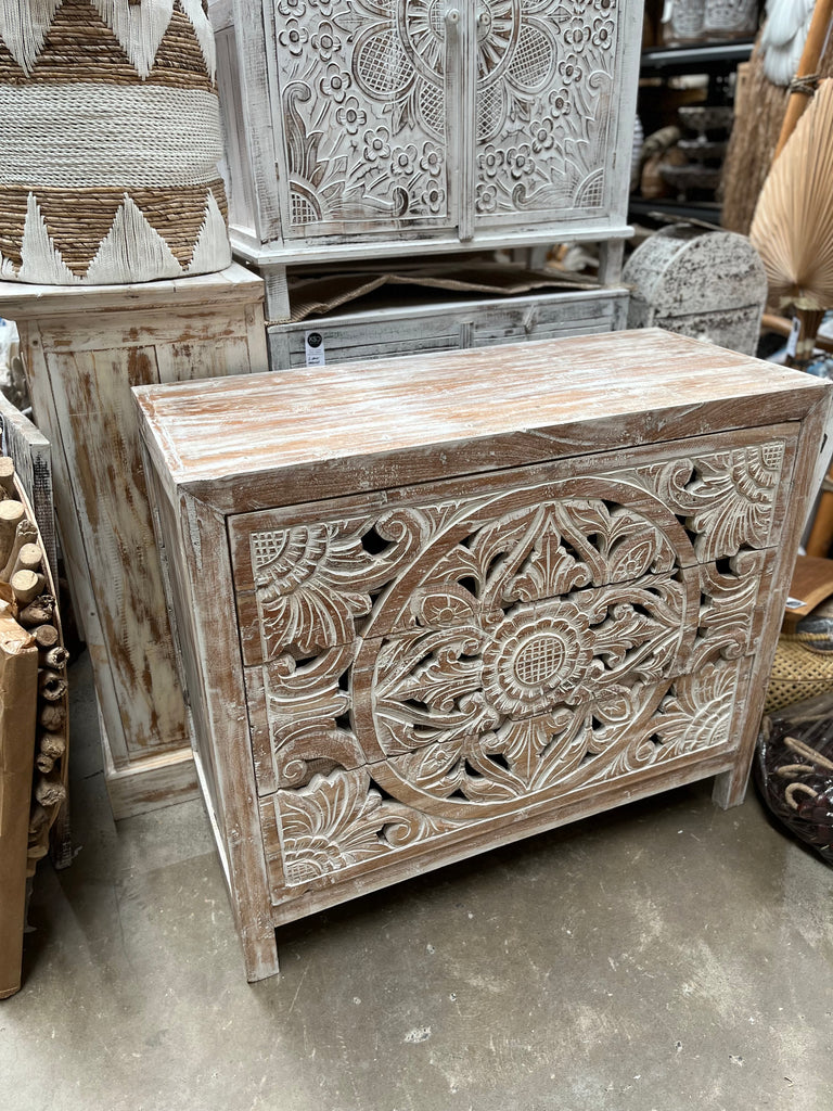 Handcarved timber chest drawers – Bali Beach Beyond