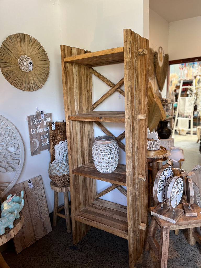 Recycled Timber bookcase. Shelf – Bali Beach Beyond