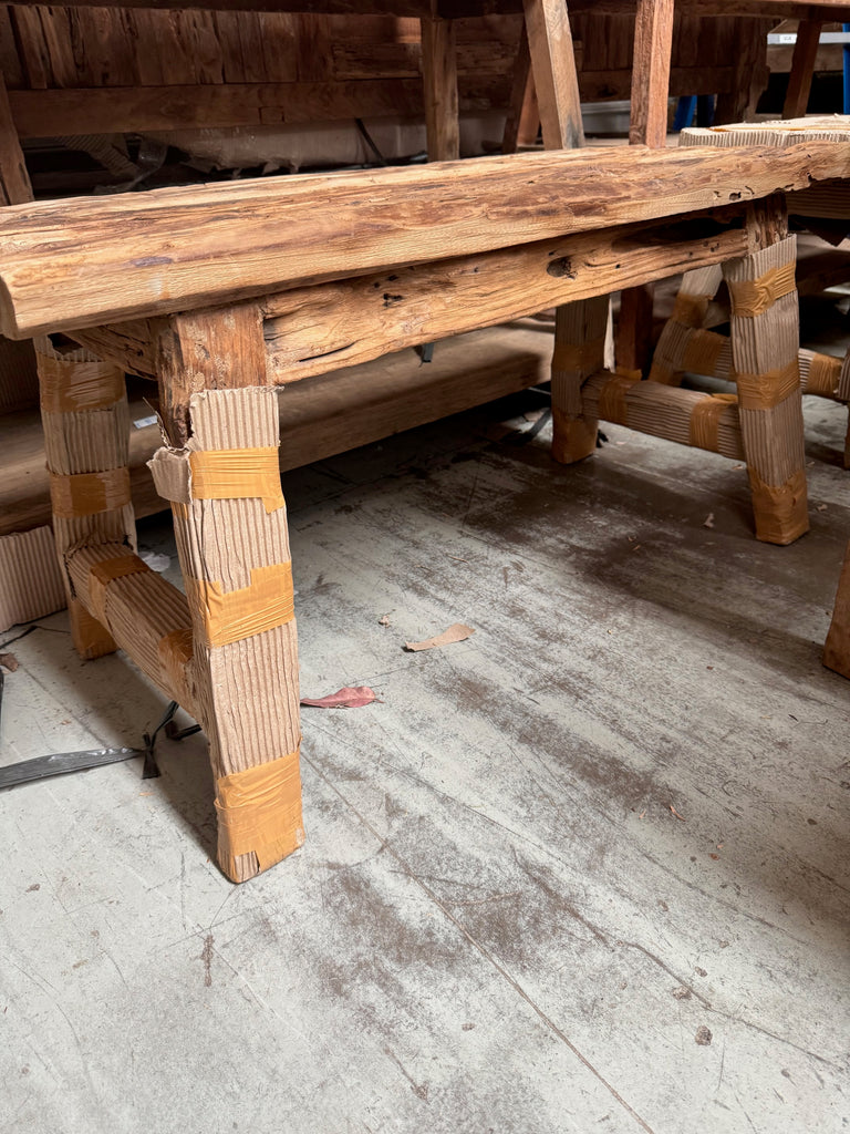 Rustic Recycled Teak timber bench 100cm long – Bali Beach Beyond