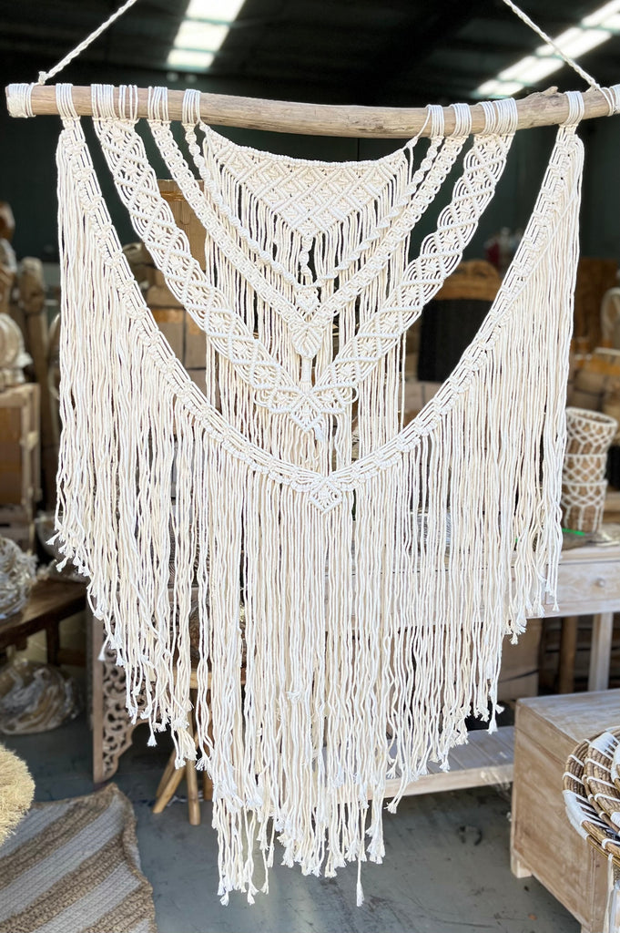 Natural 95cm large macrame wall hanging. – Bali Beach Beyond