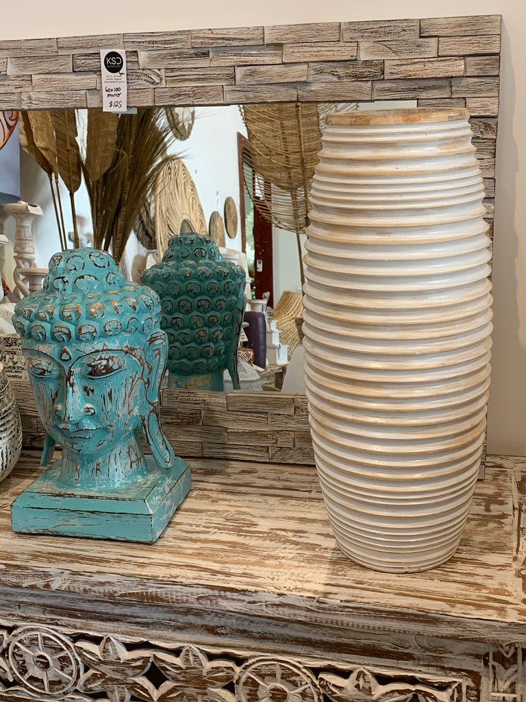 White wash timber vase. Rims – Bali Beach Beyond