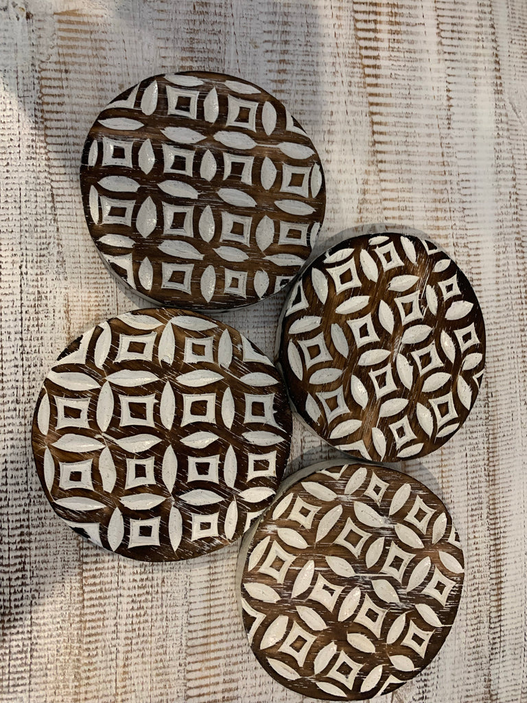 Rustic brown round coaster – Bali Beach Beyond