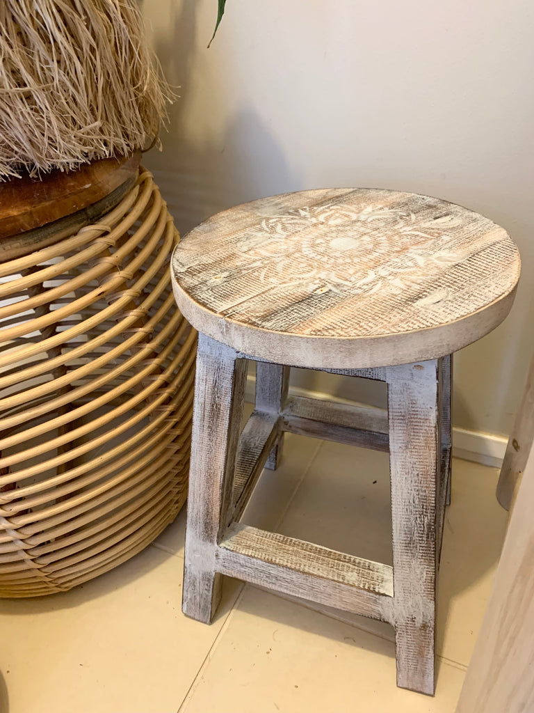 Stool with mandala 40cm h – Bali Beach Beyond