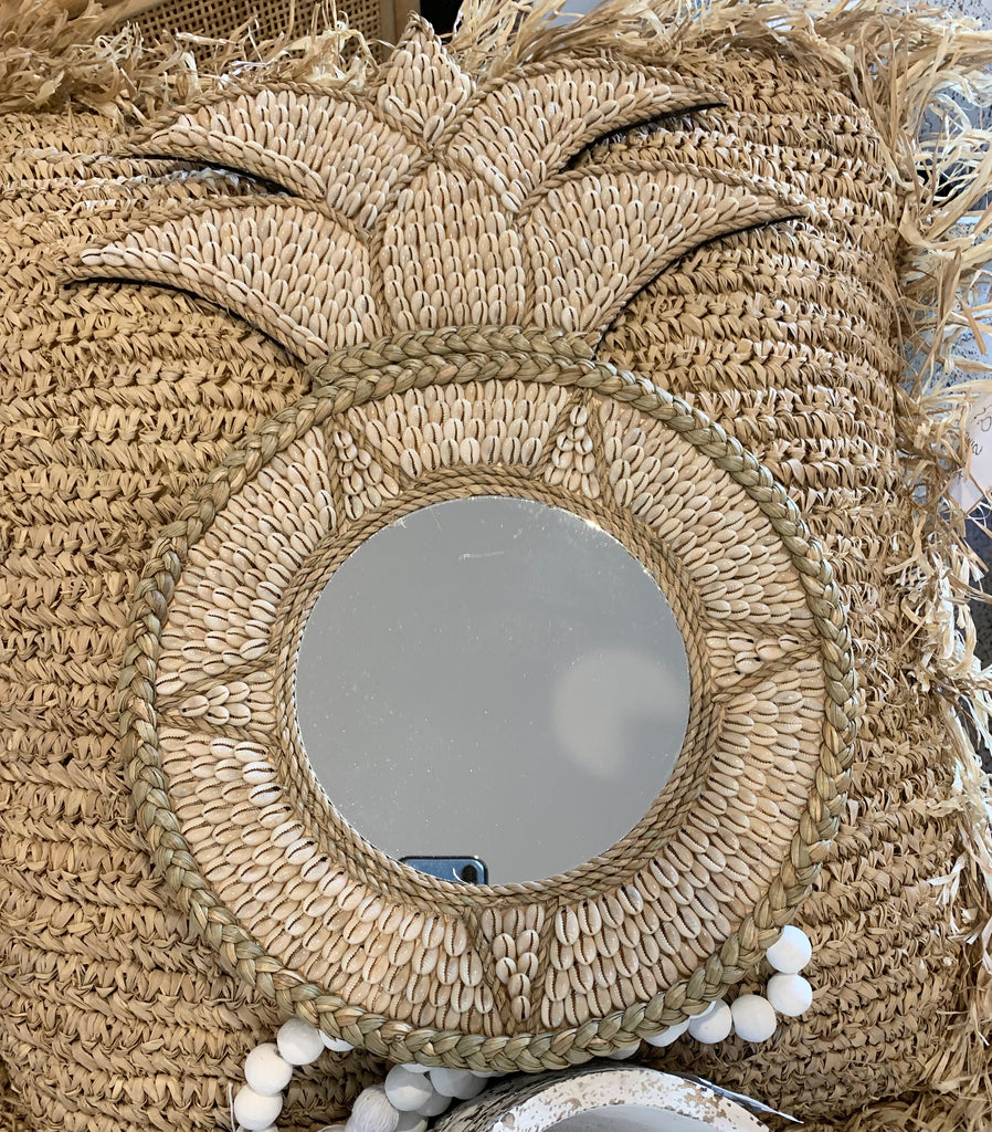Shell pineapple mirror with natural shells – Bali Beach Beyond