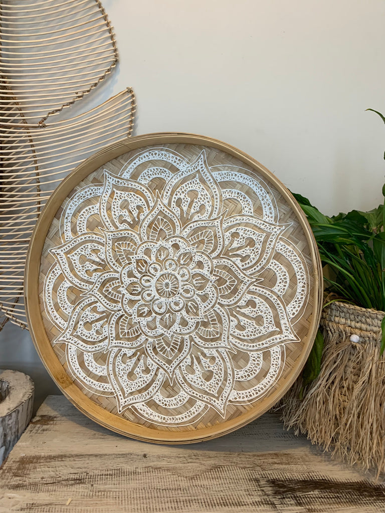 Mandala tray 45cm. Can also hang – Bali Beach Beyond