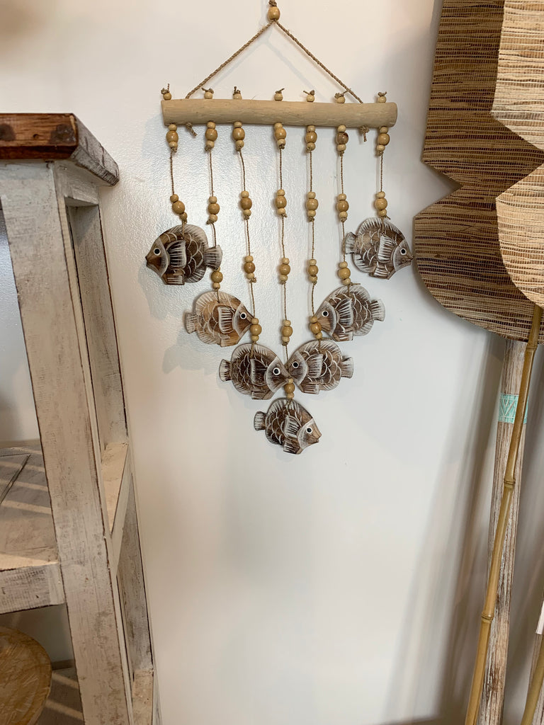 Brown carved timber fish wall hanging. – Bali Beach Beyond